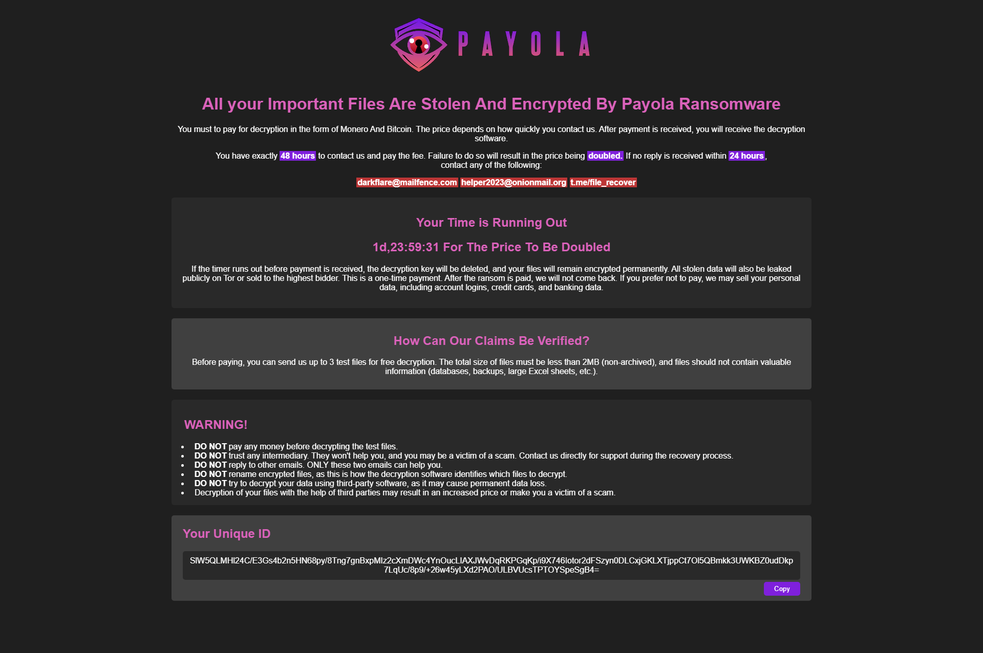 Payola勒索病毒家族详情_360社区